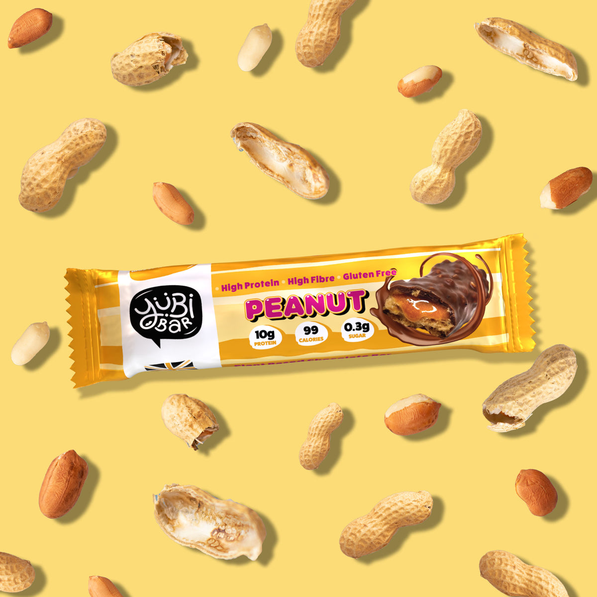 Peanut | 99 Calorie Protein Bars | 12 Pack | YuBi Bar | YuBi Bar