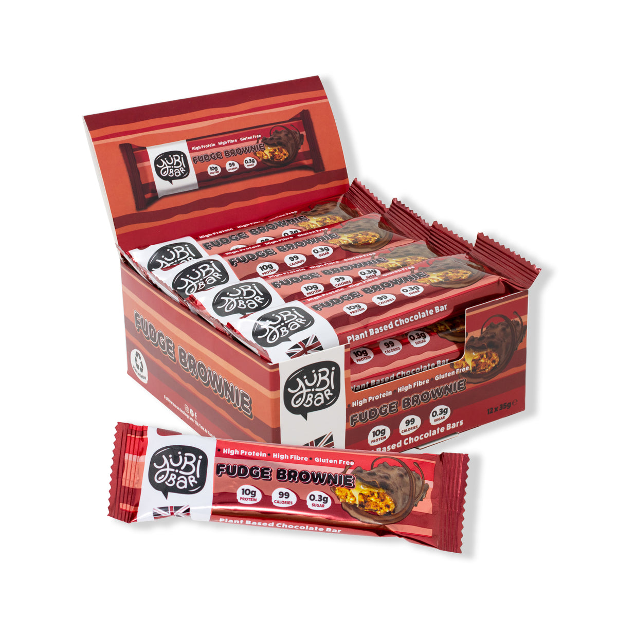 Fudge Brownie | 99 Calorie Protein Bars | 12 Pack | YuBi Bar | YuBi Bar