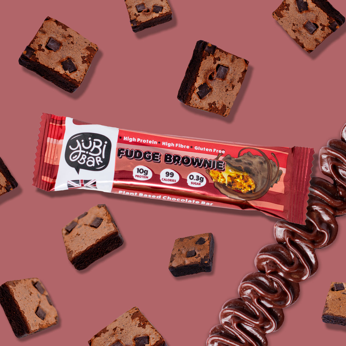 Fudge Brownie | 99 Calorie Protein Bars | 12 Pack | YuBi Bar | YuBi Bar