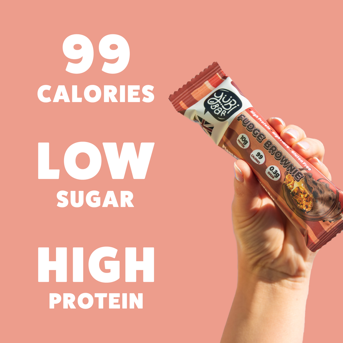 Fudge Brownie | 99 Calorie Protein Bars | 12 Pack | YuBi Bar