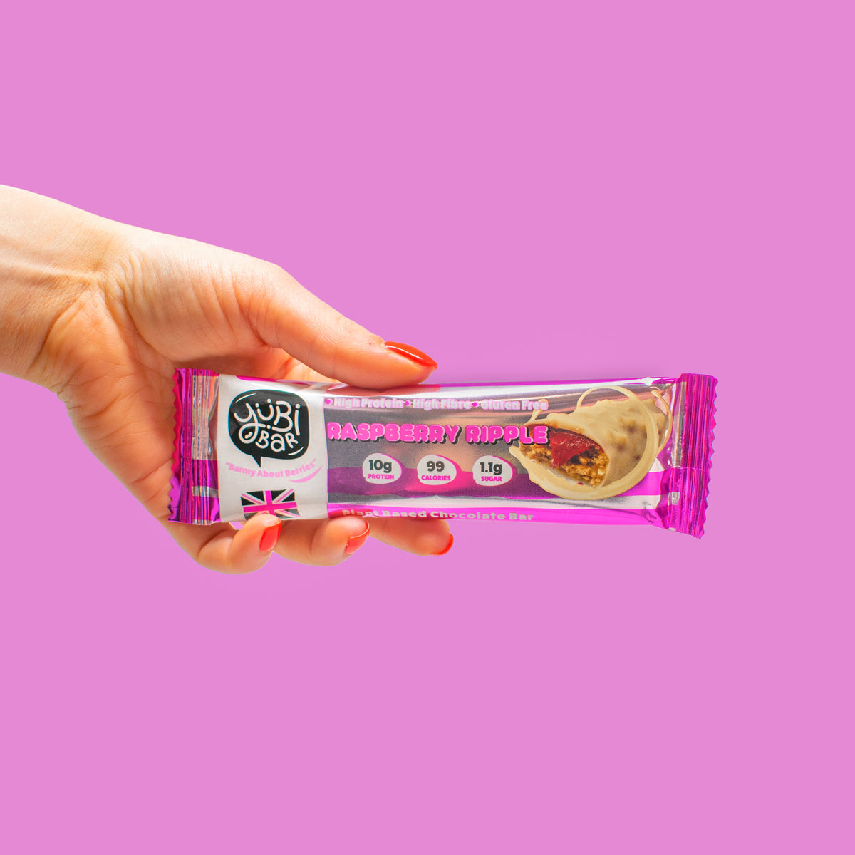 Raspberry Ripple | 99 Calorie Protein Bars | 12 Pack | YuBi Bar | YuBi Bar