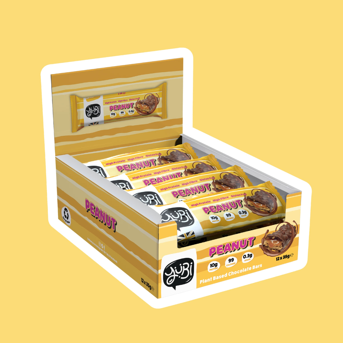 Peanut | 99 Calorie Protein Bars | 12 Pack | YuBi Bar